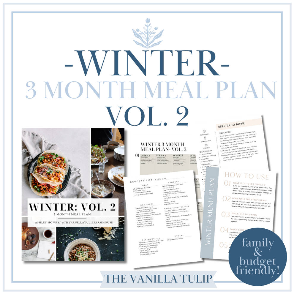 VOLUME 2: Winter 3 Month Meal Plan – The Vanilla Tulip Store