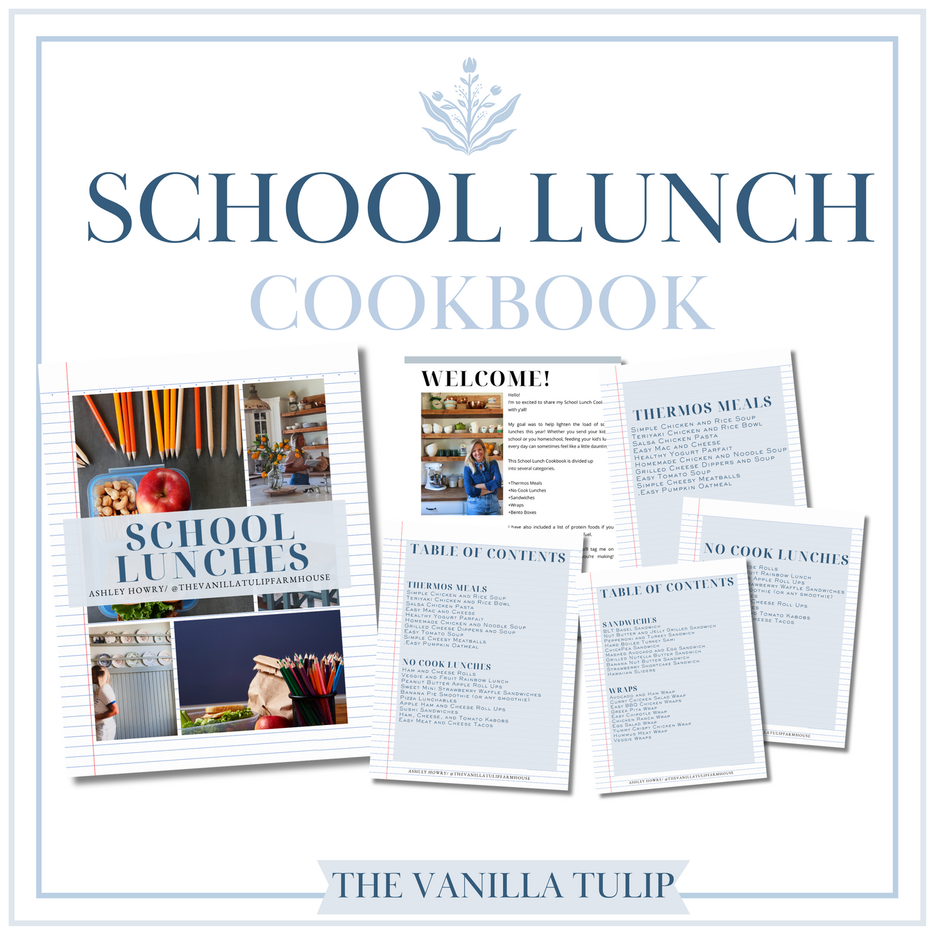 (DIGITAL) School Lunch Cookbook – The Vanilla Tulip Store
